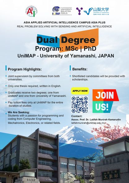 Dual-Degree Program in MSC and PhD offered by A3I Campus Asia Plus